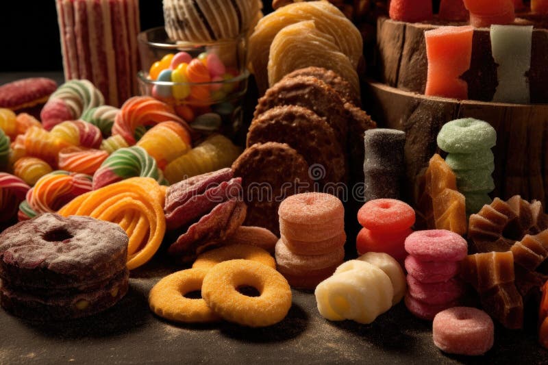 Close-up of Assorted Old-fashioned Sweets Stock Illustration ...