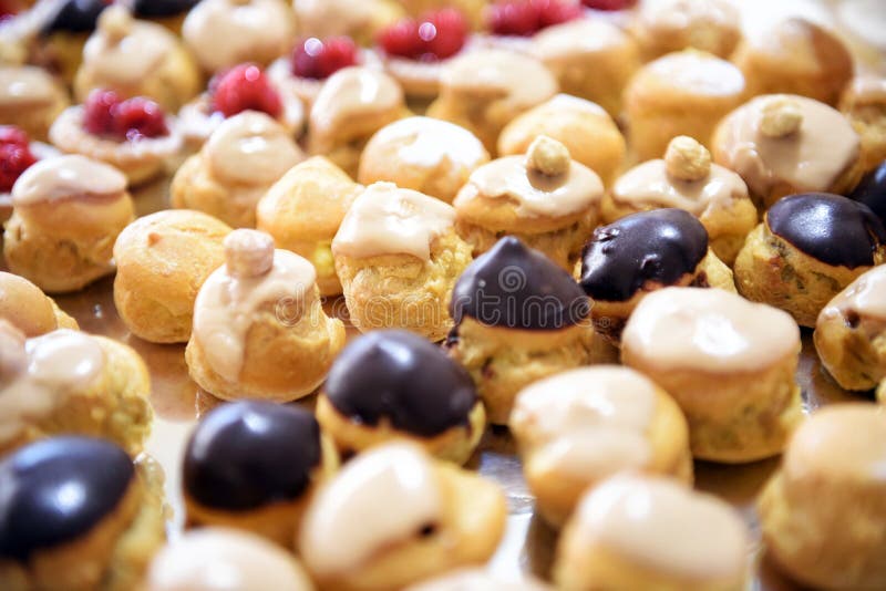 Close Up on Assorted Pastries on a Buffet Table Stock Image - Image of ...