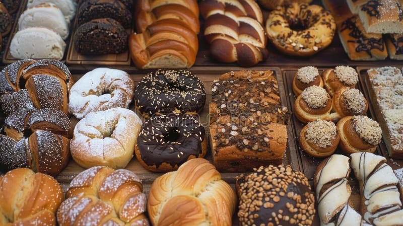 Close-up of Assorted Pastries on Display Stock Image - Image of ...