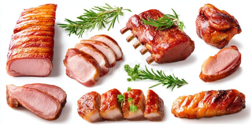 Close-up of Assorted Raw Meat Strips and Cuts with Rich Red and Pink ...