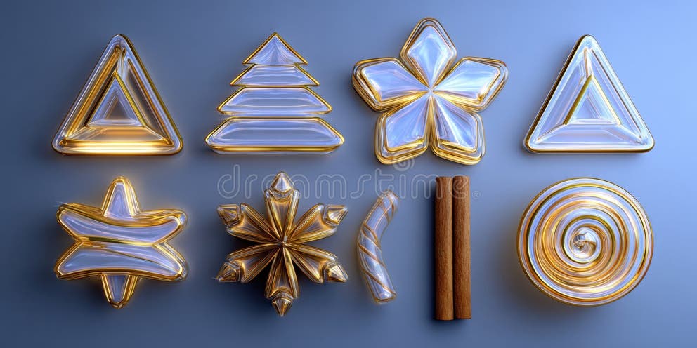 Close-up of Assorted Shaped Objects Arranged on a Wooden Table with ...
