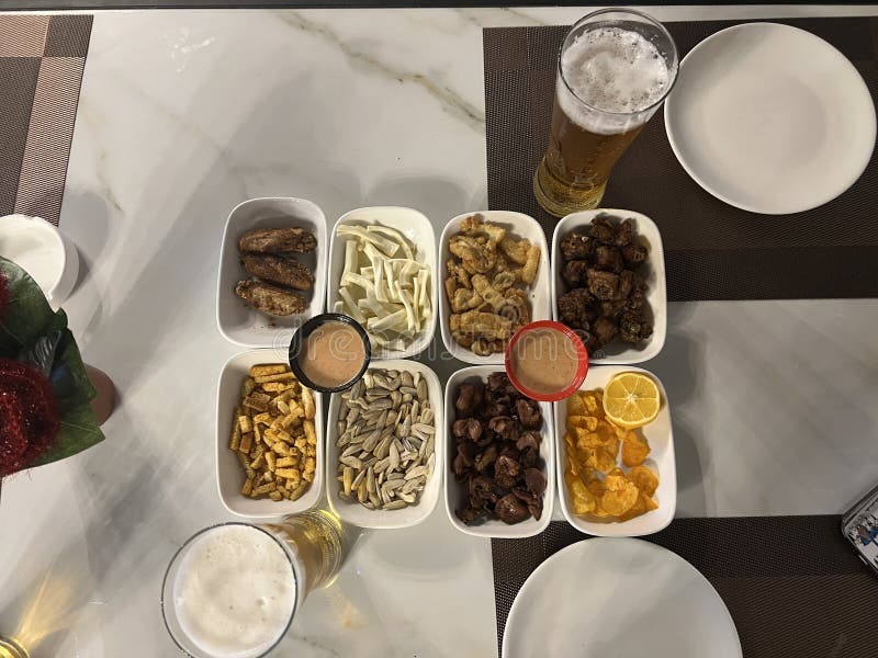 Close Up of Assorted Snacks on a Table in a Restaurant Stock Photo ...
