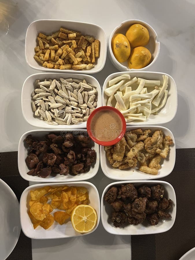 Close Up of Assorted Snacks on a Table in a Restaurant Stock Photo ...