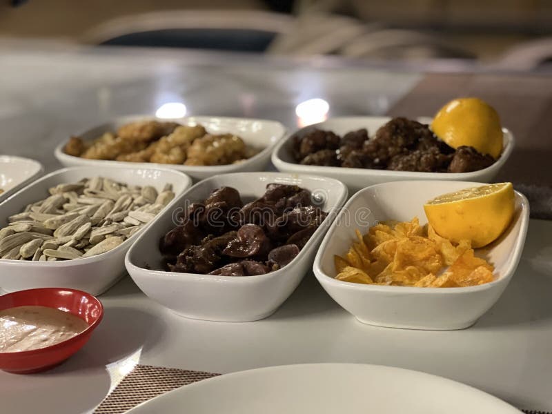 Close Up of Assorted Snacks on a Table in a Restaurant Stock Image ...