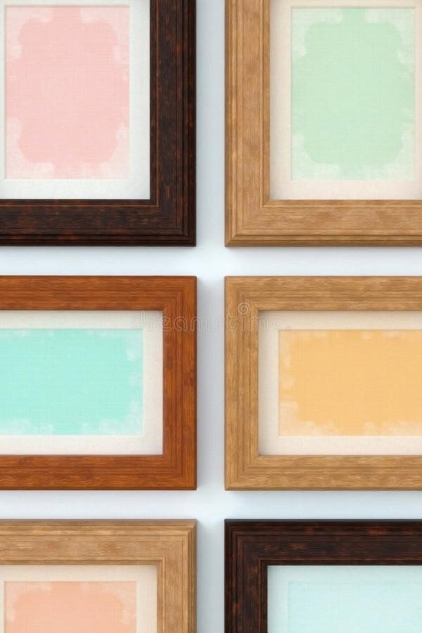 Close Up of Assorted Wooden Picture Frames on White , Antique, Isolated ...