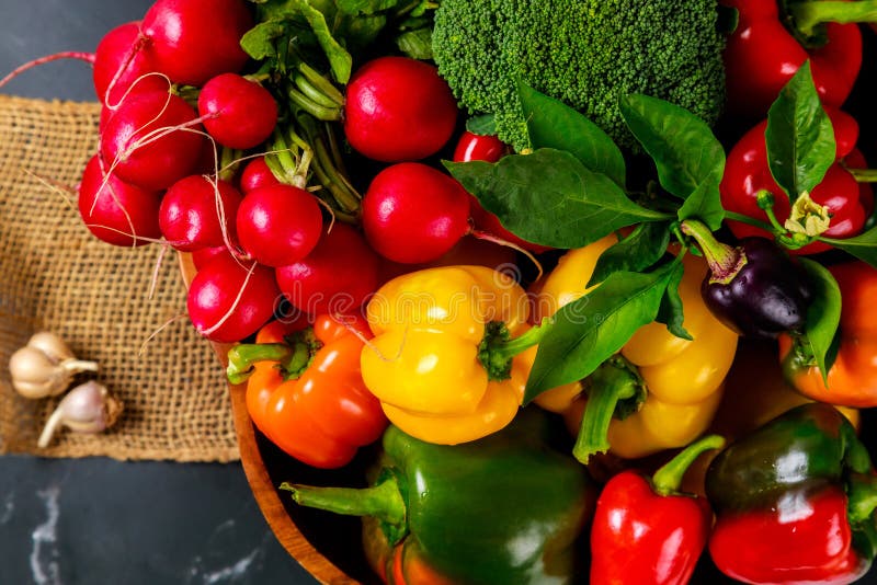 Close-up of Assortment of Fresh Vegetables. Stock Photo - Image of ...