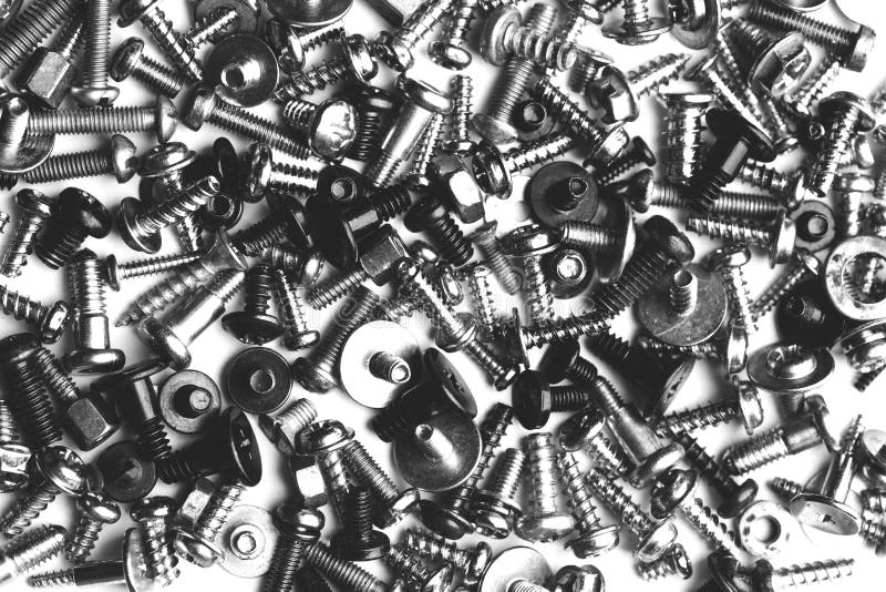 Close Up Assortment Many Different Bolts and Screws Stock Image - Image ...