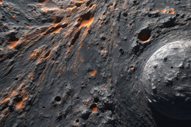 Close-up of Asteroid Surface Texture and Patterns Stock Illustration ...