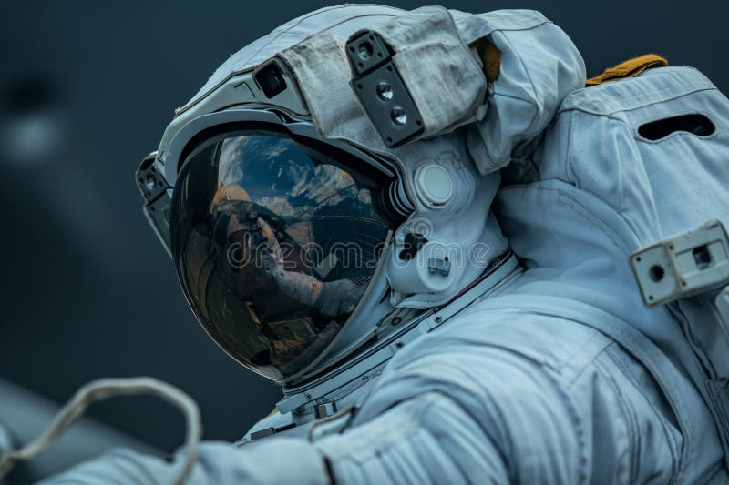 Close-up of an Astronaut in Space Suit with Reflection Stock Photo ...