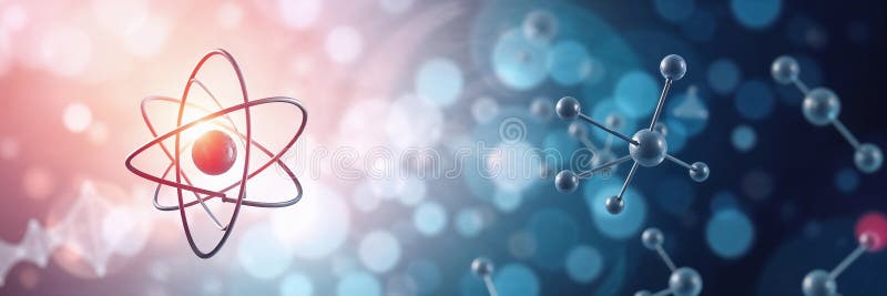 Close Up of an Atom. Science Concept Stock Illustration - Illustration ...