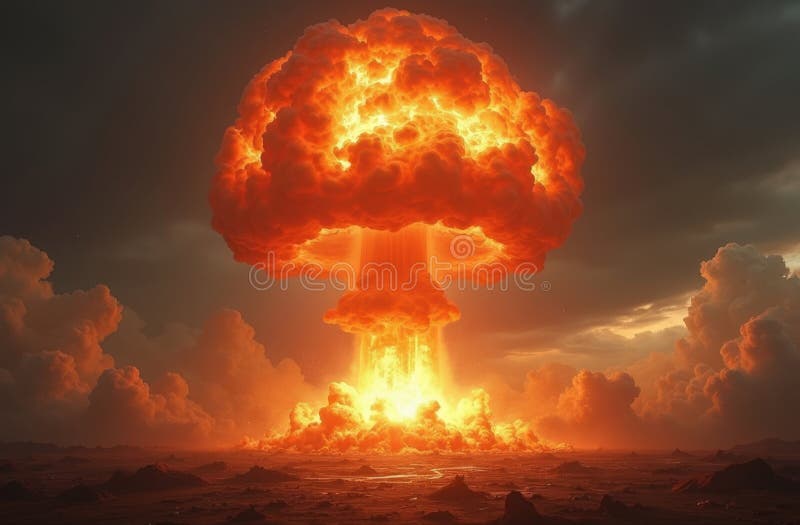 Close Up Atomic Bomb Explosion Stock Illustration - Illustration of ...