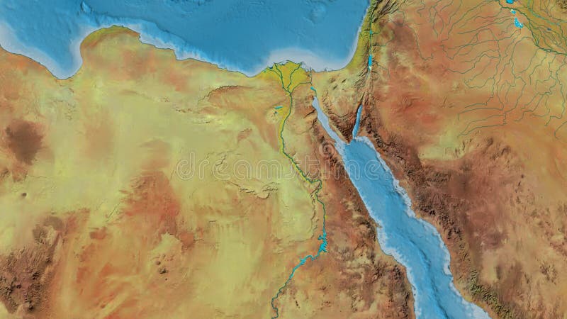 Egypt Area. Topographic Map Stock Illustration - Illustration of ...