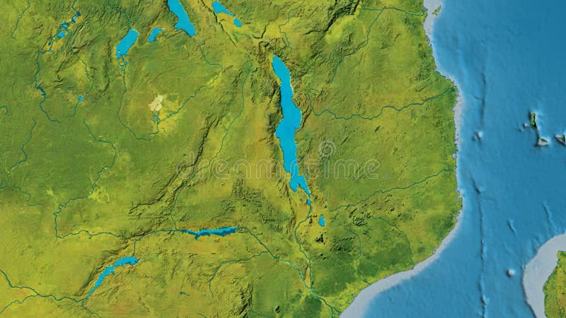 Malawi Area. Topographic Map Stock Illustration - Illustration of ...