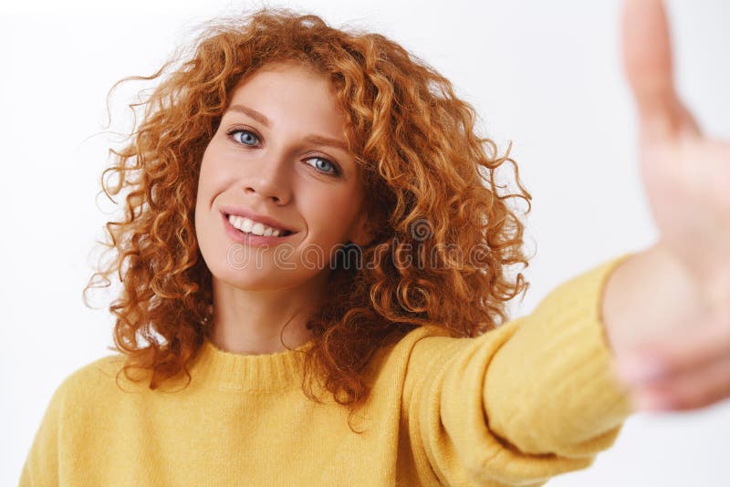 Devious Creative And Pensive Cute Redhead Woman With Curly Hair Combed