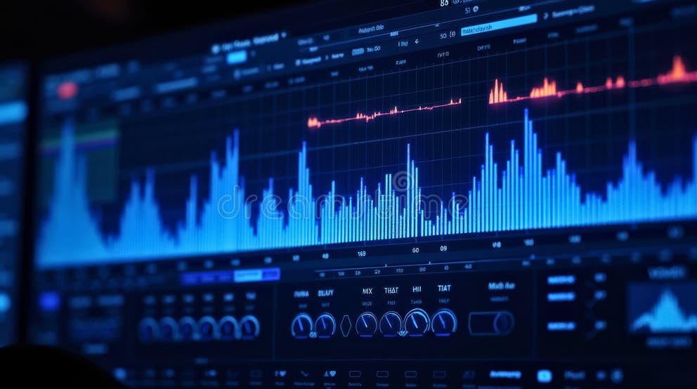 Close-Up of Audio Editing Software Interface with Equalizer Graphs and ...