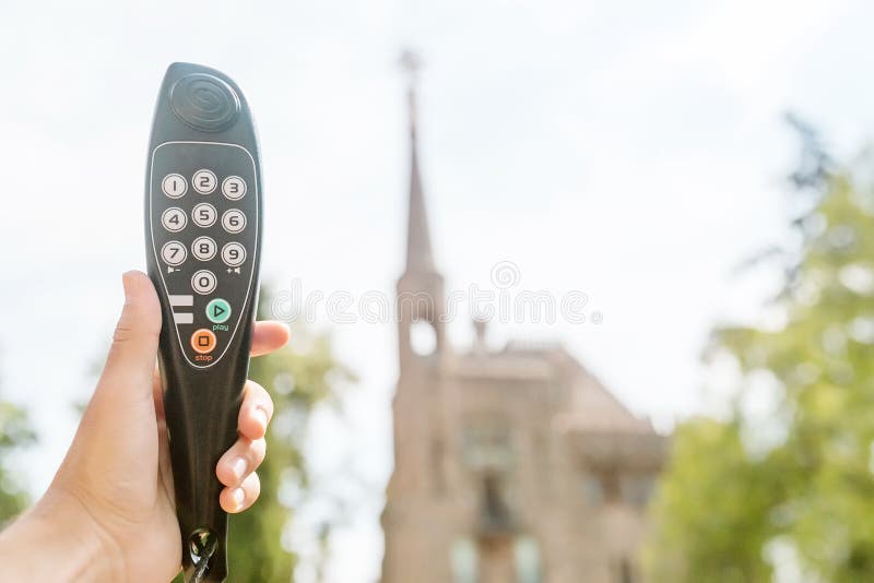 Audio Guide Device in Tourist Hand Stock Photo - Image of glee ...