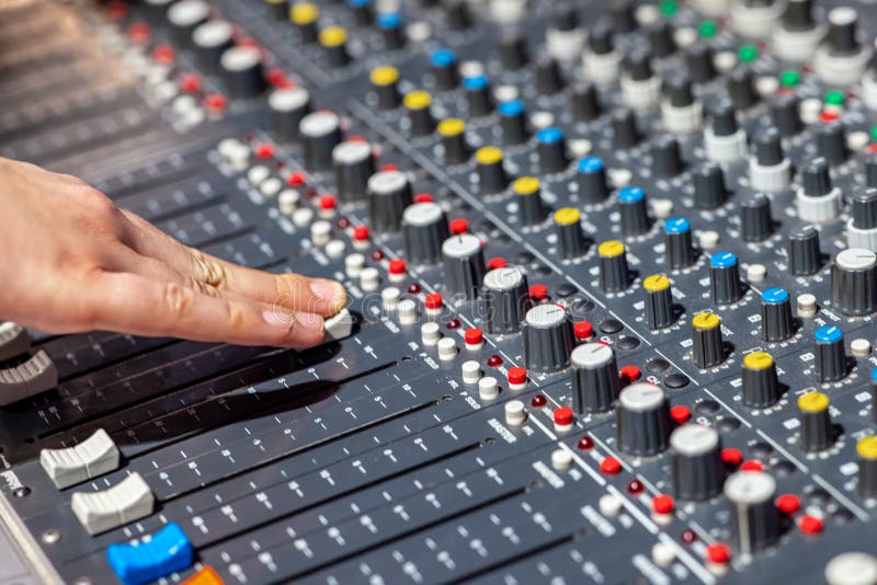 Closeup of Audio Mixer Control Panel Stock Photo - Image of ...