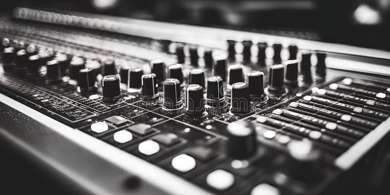 Close Up of Audio Mixer Knobs Stock Illustration - Illustration of ...