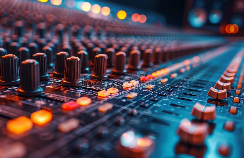 Close Up of Audio Mixing Board Controls Stock Image - Image of gear ...
