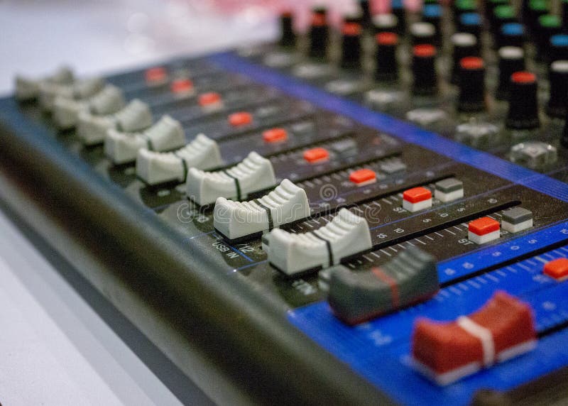 Close-Up of Audio Mixing Console Controls Stock Photo - Image of ...