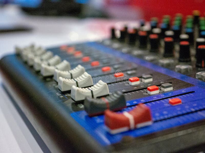 Close-Up of Audio Mixing Console Controls Stock Image - Image of ...