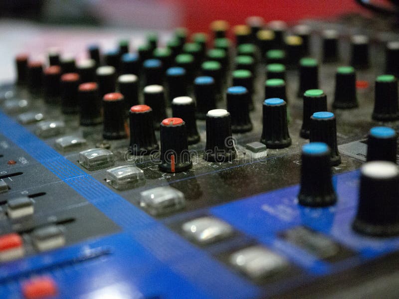 Close-Up of Audio Mixing Console Controls Stock Photo - Image of ...