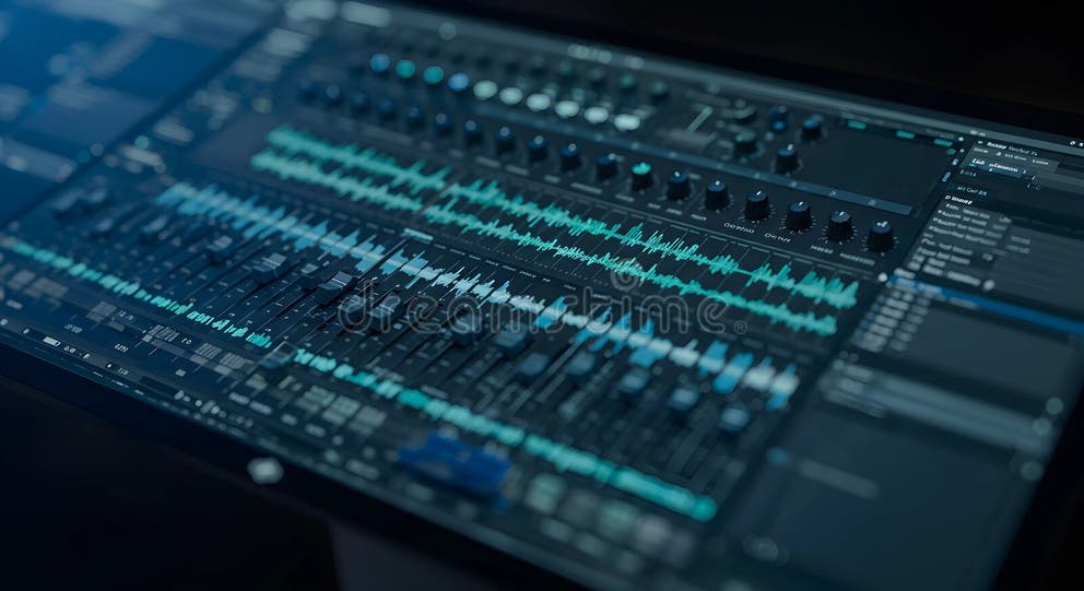 Mixing Audio with Digital Audio Workstation for Music Production Stock ...