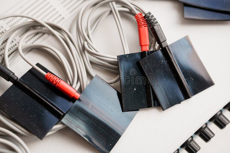 Close-Up of Audio Patch Cables with Color-Coded Connectors on a Mixing ...
