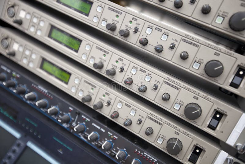 Close-up of Audio Recording Equipment in Control Room Stock Photo ...