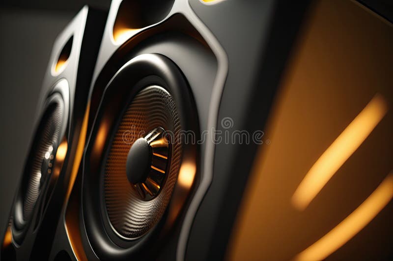 Close-up of Audio Speaker with Dramatic Lighting, Creating an Impactful ...