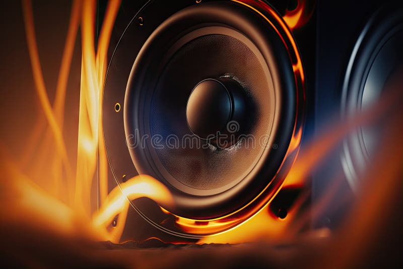Close-up of Audio Speaker with Dramatic Lighting, Creating an Impactful ...