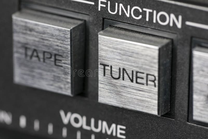 Function Selector Square Buttons for Audio System Stock Image - Image ...