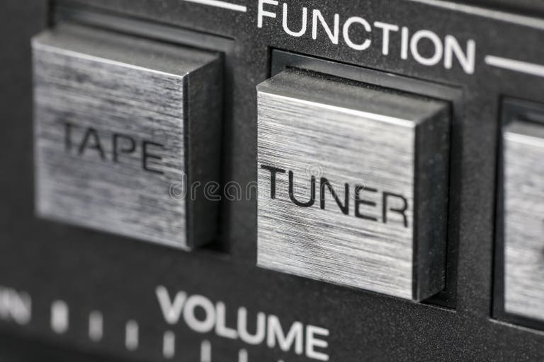 Function Selector Square Buttons for Audio System Stock Image - Image ...