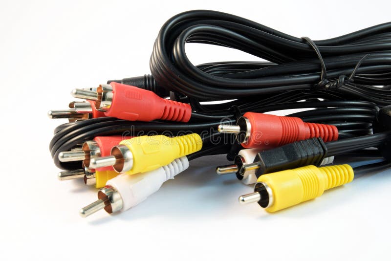 Close-up Audio Video Cable in White Background Stock Photo - Image of ...