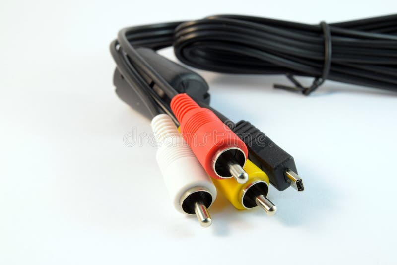 Close-up Audio Video Cable in White Background Stock Photo - Image of ...