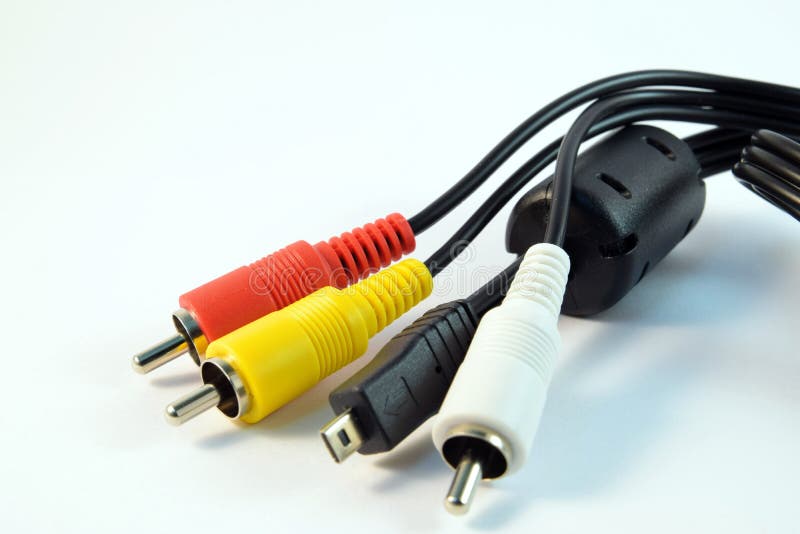 Close-up Audio Video Cable in White Background Stock Image - Image of ...