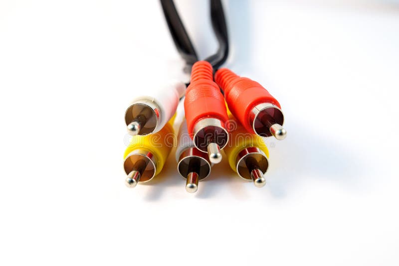 Close-up Audio Video Cable in White Background Stock Image - Image of ...