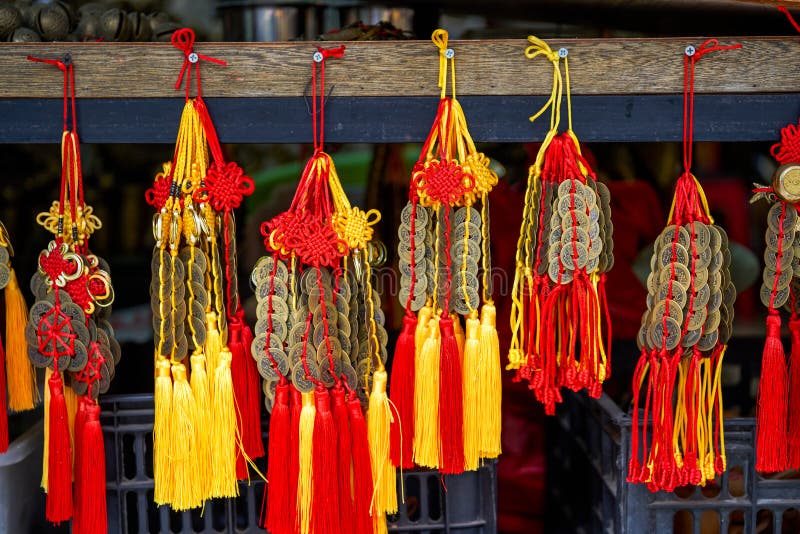 Close-up of Auspicious Ruyi Copper Coins in Chinese Style Stock Photo ...