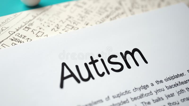 Close-up of an Autism Report Document in Focus Stock Illustration ...