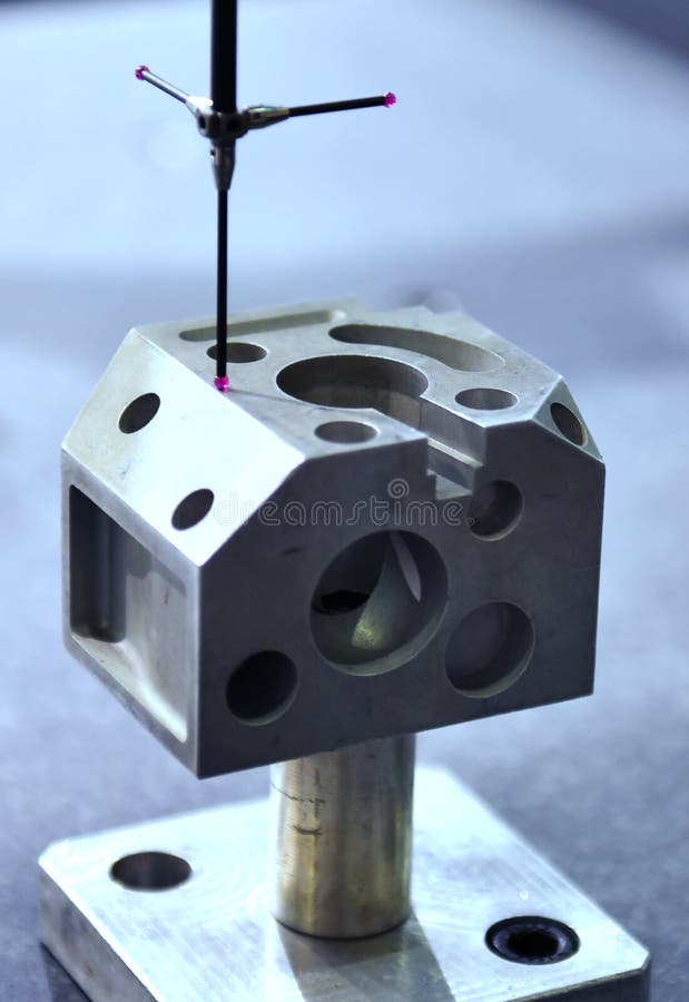 Close Up Automatic Coordinate Measurement Machine CMM during Working ...