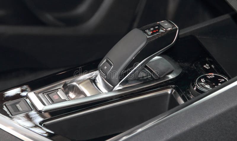 The Close Up of Automatic Gear Box Lever. Stock Photo - Image of ...