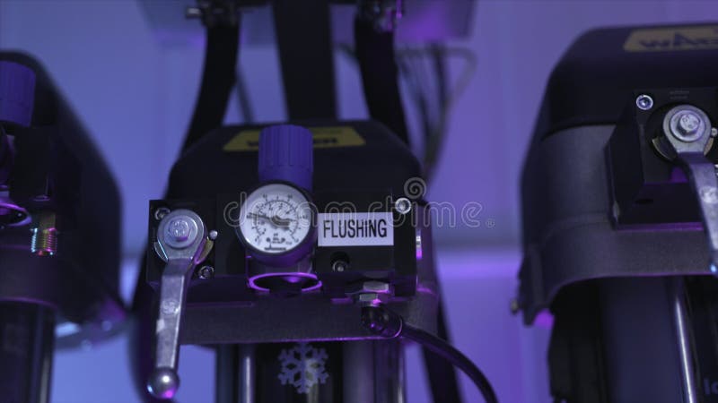 Close-up of Automatic Industrial Flush Machine at the Factory or ...