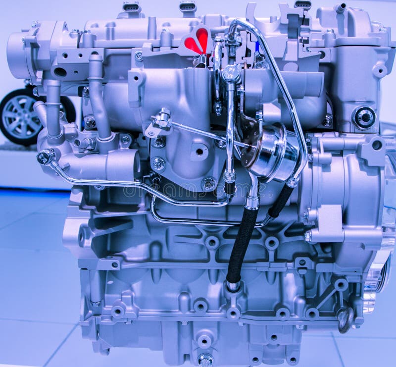 Close-up Automobile Gasoline Engine Model Stock Image - Image of engine ...
