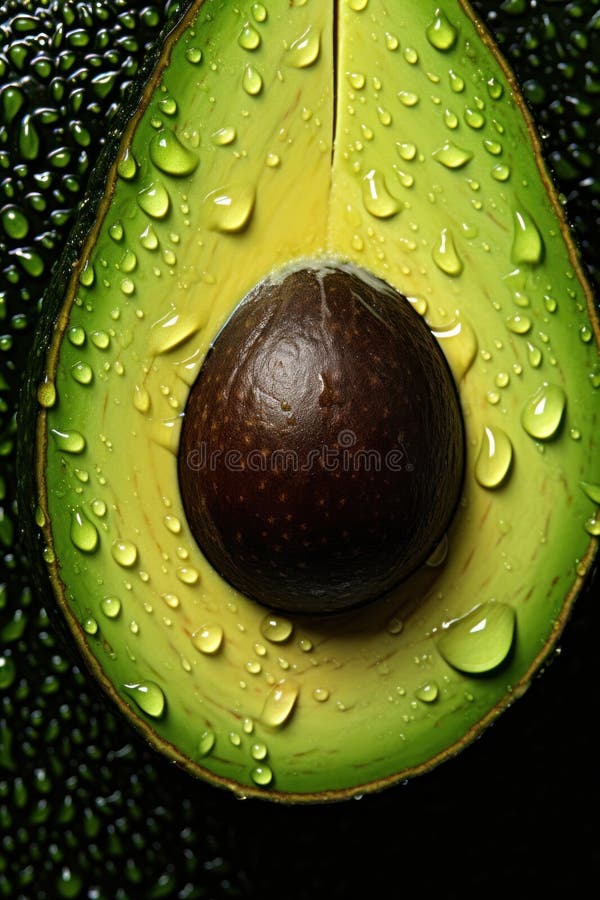 Close-Up of Avocado Cross Section AI Generated Stock Illustration ...