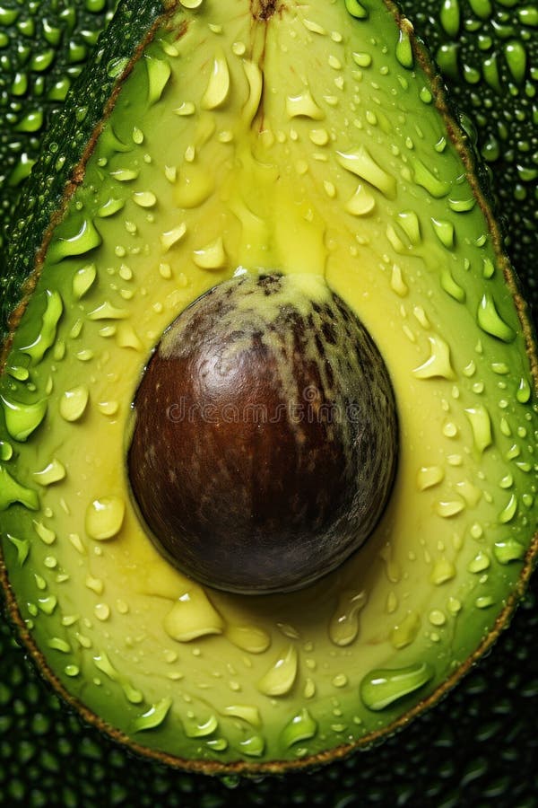 Close-Up of Avocado Cross Section AI Generated Stock Illustration ...