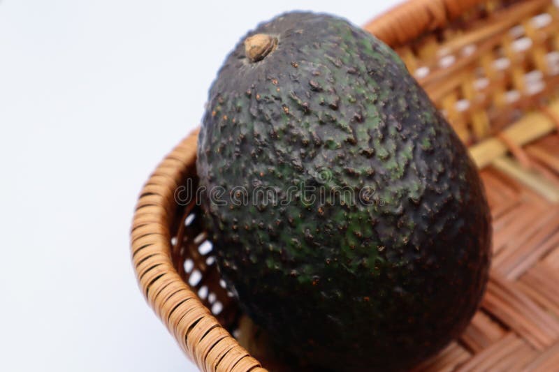 Close-up of Avocados in a Basket Stock Image - Image of background ...