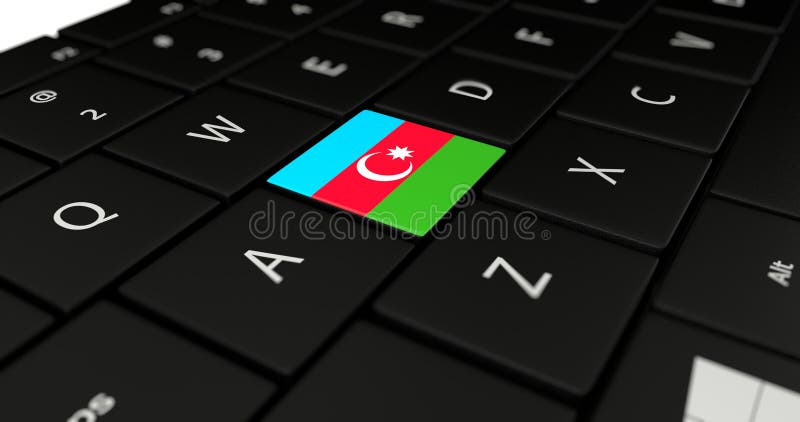 Close Up of Azerbaijan Button. Stock Illustration - Illustration of ...