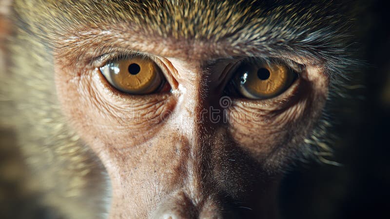 Close-up of Baboon Eyes Capturing Intensity and Texture in High Detail ...