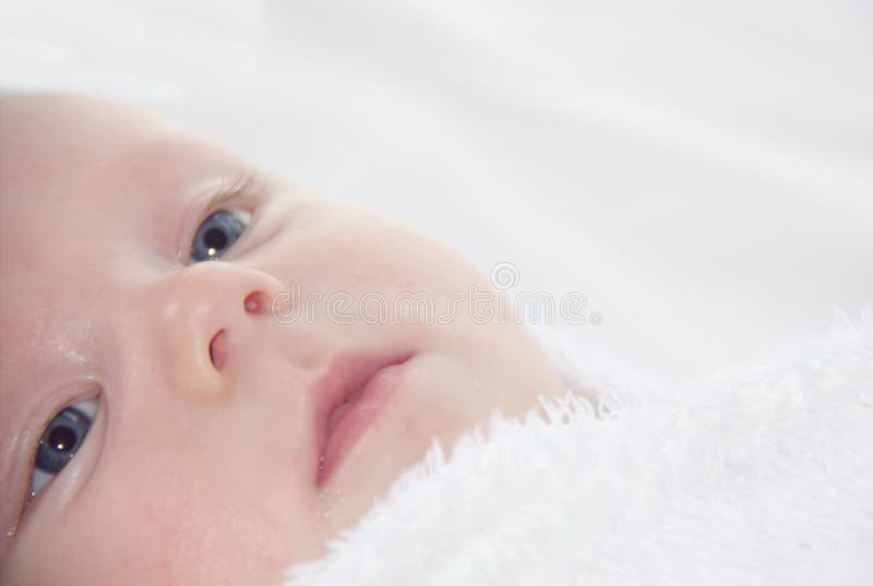 Close Up Baby Face Looking Up Stock Photo - Image of caucasian, happy ...