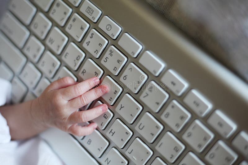 Close-up of a Baby S Hand Using Keyboard Stock Photo - Image of play ...